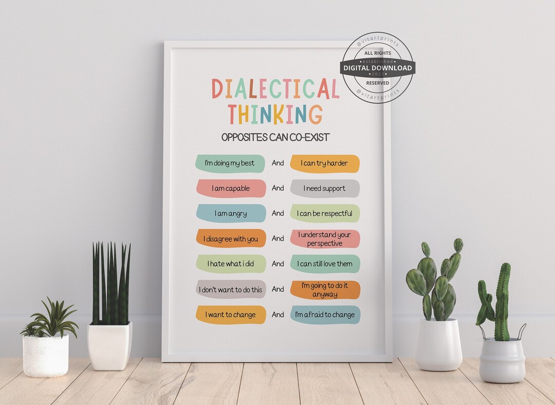 Dialectical Thinking | Therapy Office, Office Decor, School Counselor ...