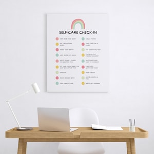 Daily Check-in Poster Self-care Daily Checklist Challenging Negative ...
