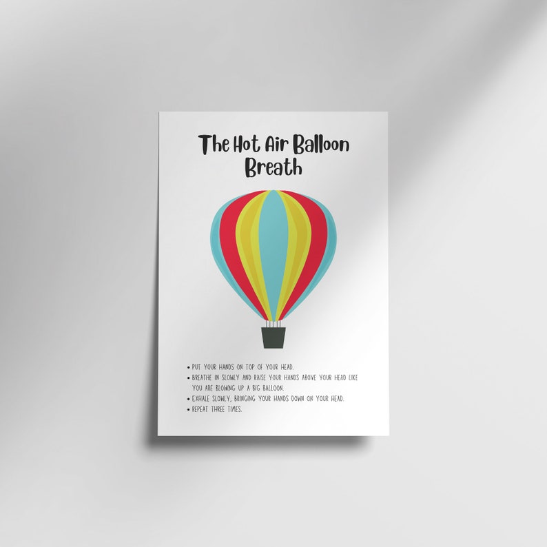 Balloon Breath Technique Poster | Calming Mindfulness Print (digital ...