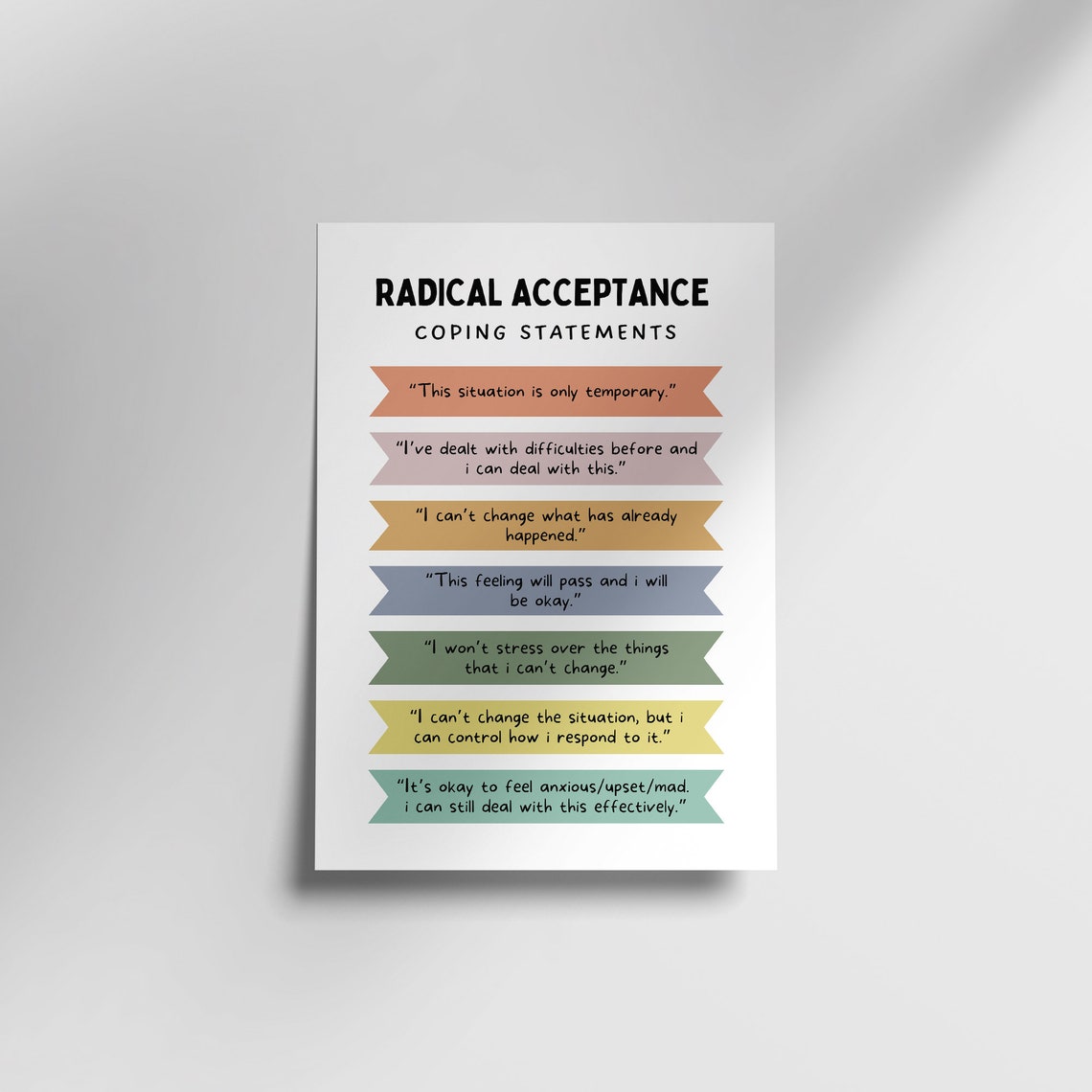 Radical Acceptance Poster DBT Poster Affirmations Cognitive - Etsy
