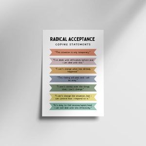 Radical Acceptance Poster DBT Poster Affirmations Cognitive Distortions ...