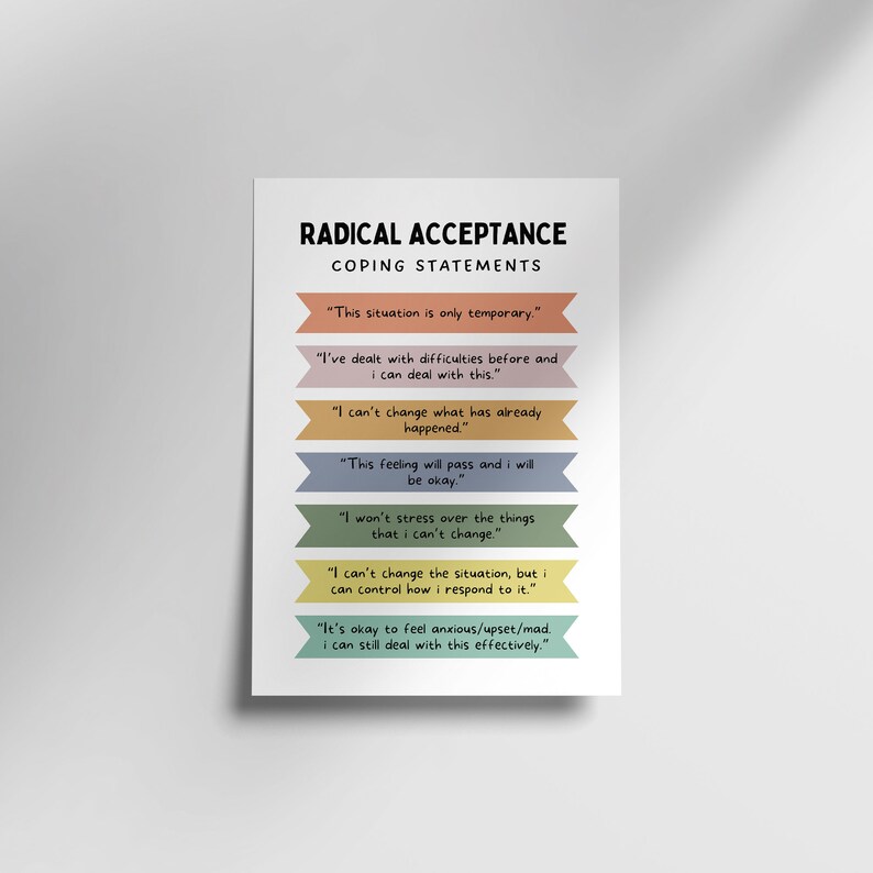 Radical Acceptance Poster DBT Poster Affirmations Cognitive - Etsy
