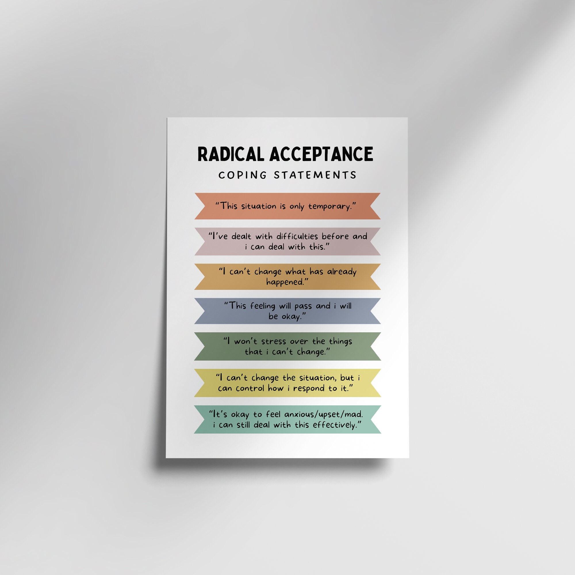 Radical Acceptance Poster DBT Poster Affirmations Cognitive - Etsy