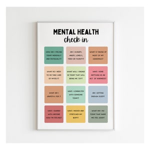 Feelings Check in Poster Mental Health Self Care Poster Daily ...