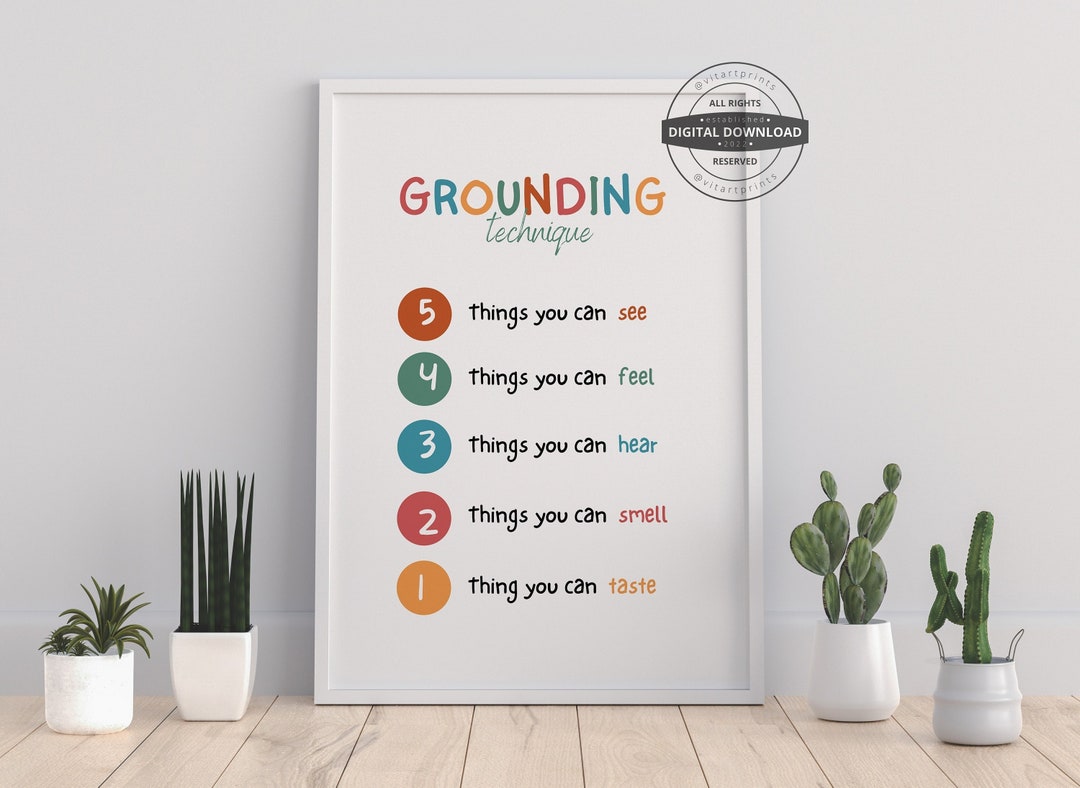 Grounding Techniques | Therapy Office Decor, School Counselor, CBT DBT ...
