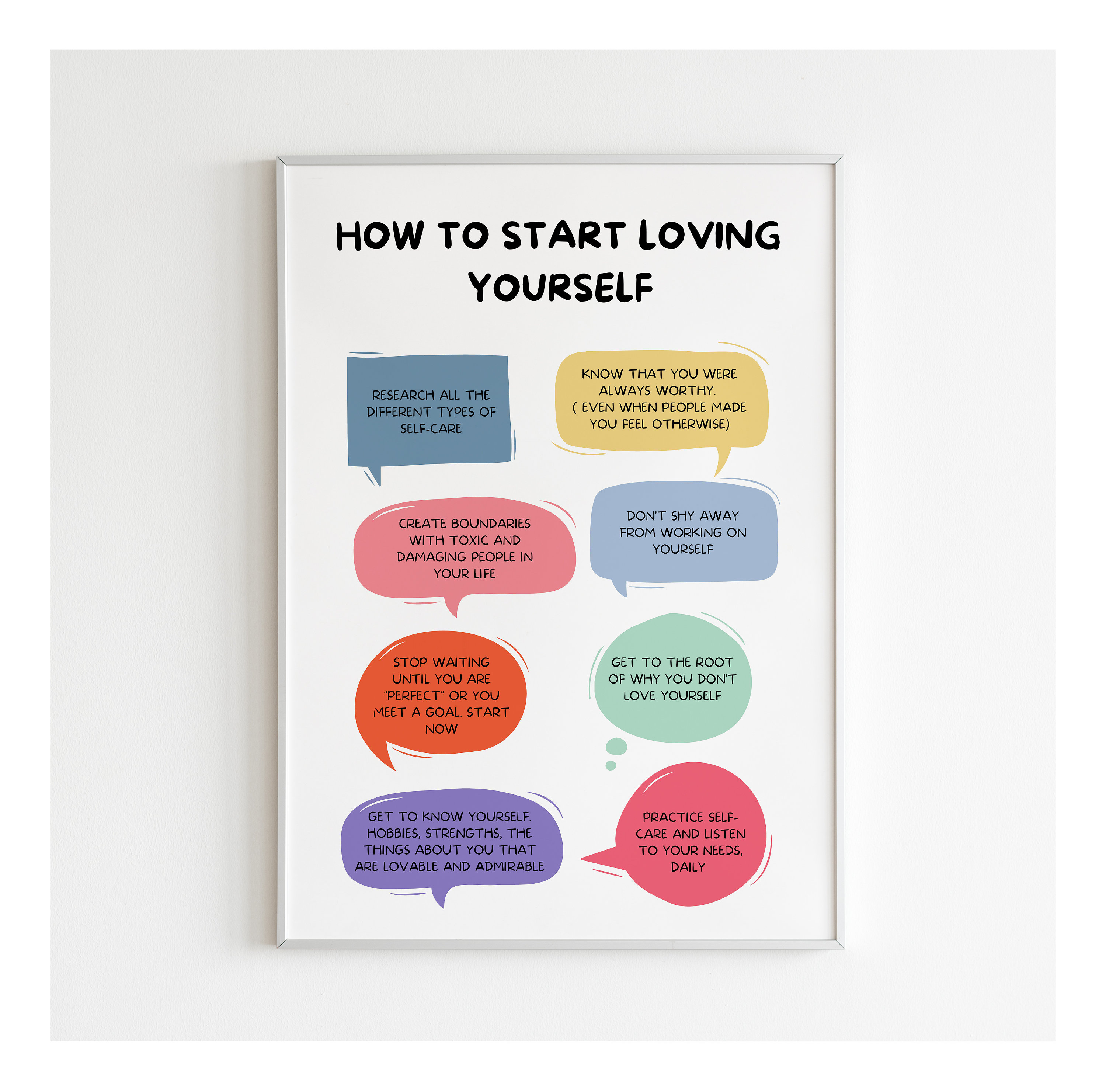 Self Care Positive Affirmations Therapy Office Decor School - Etsy