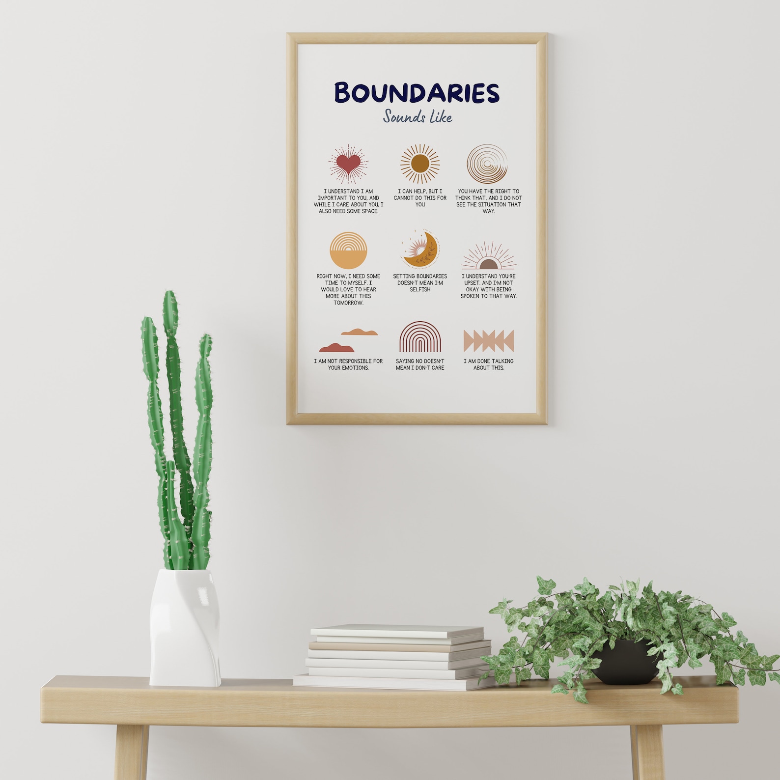 Boundaries Sound Like Boundary Poster Self Esteem Self Respect - Etsy UK