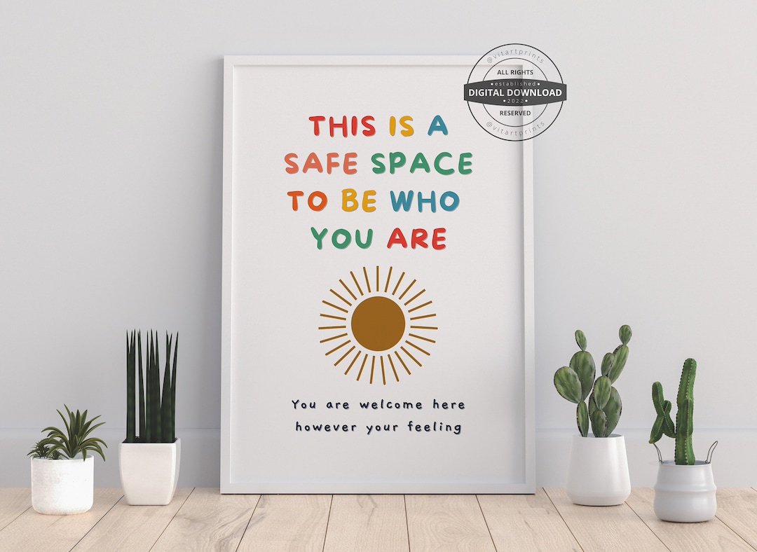 Safe Space Office Decor Therapy Office School Counselor CBT DBT Therapy ...