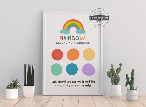Grounding Technique Rainbow Emotions Educational Posters - Etsy