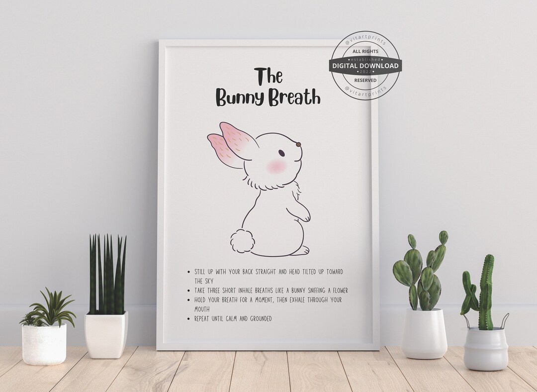 Bunny Breath Grounding Technique Therapy Office Decor School - Etsy