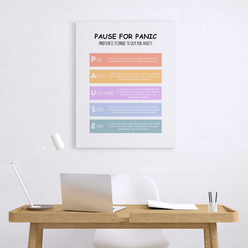 Pause for Panic Poster, Trauma Recovery, Narrative Therapy, Therapy ...