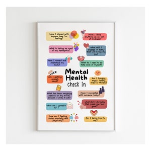 Mental Health Check in | Therapy Office Decor School Counselor CBT DBT ...
