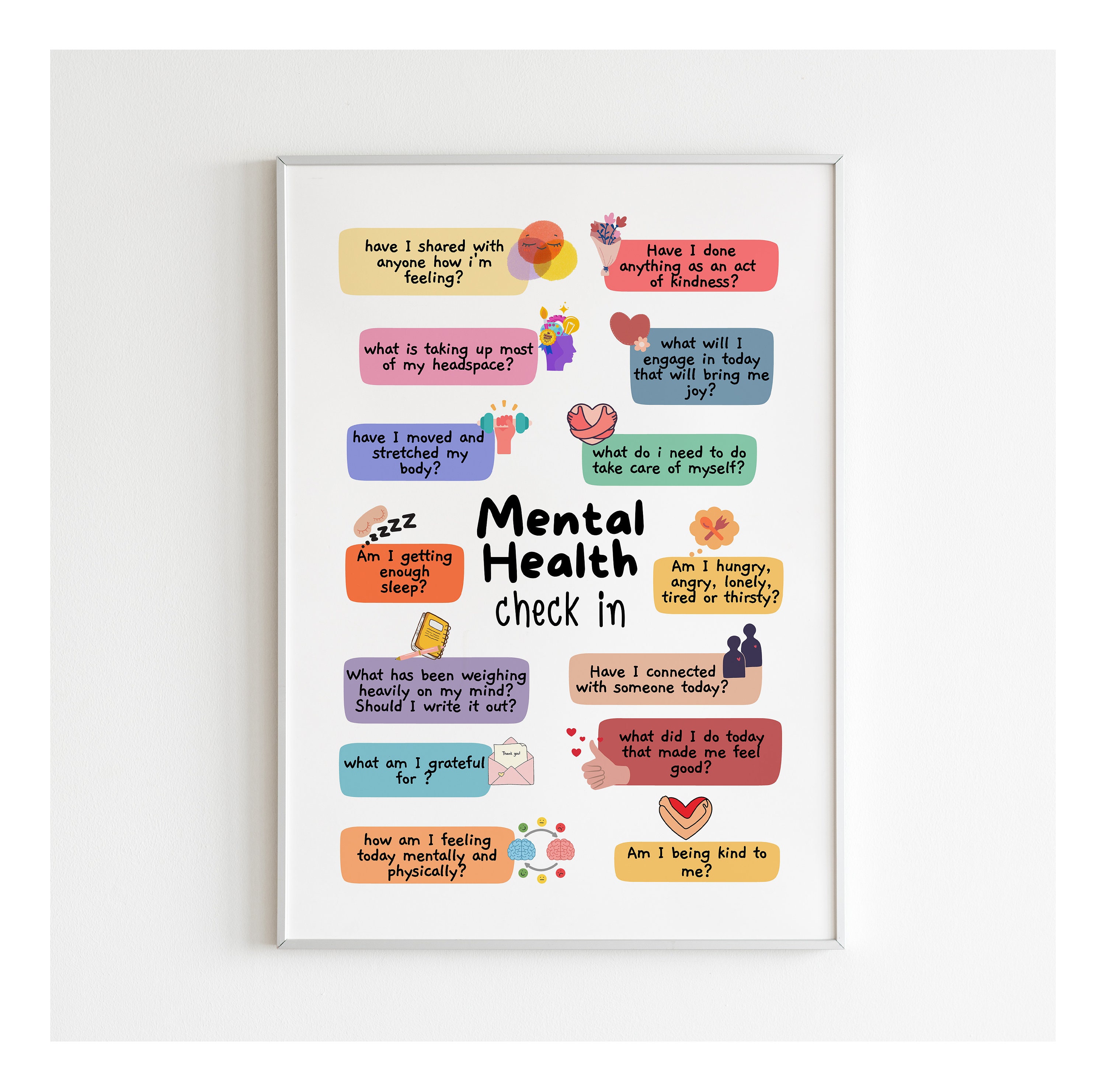 Mental Health Check in | Therapy Office Decor School Counselor CBT DBT ...