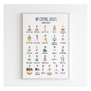 Alphabet Coping Skill | Therapy Office Decor, Mental Health, School ...