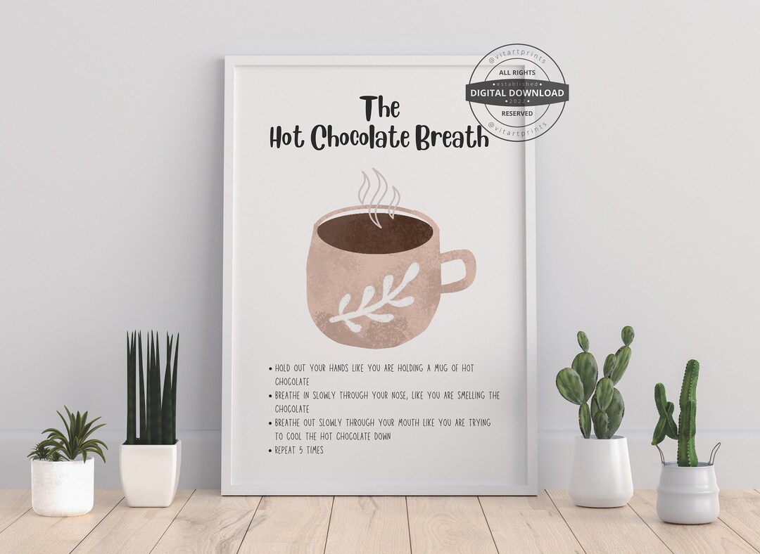 Breathing Technique Kids Poster | Hot Chocolate Breath, Calming Corner ...