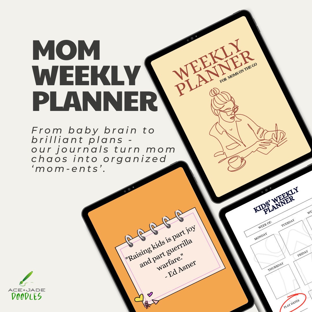Weekly Planner for Busy Moms on the Go, Mom Planner, Busy Mom ...