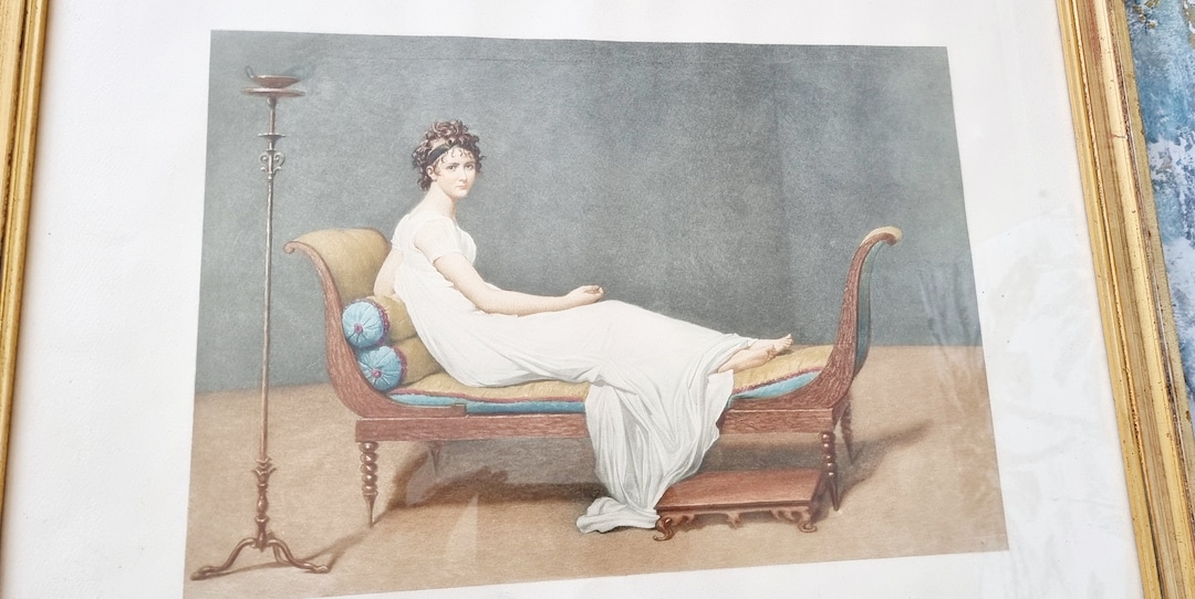 Painting With Reproduction of the Famous Madame Recamier De Lacques ...