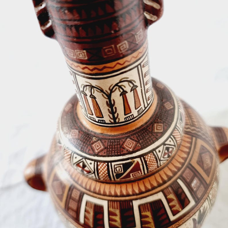 Hand Painted Peru Inca Craft Vessel by Antonio Olave (1928-2016) - Etsy