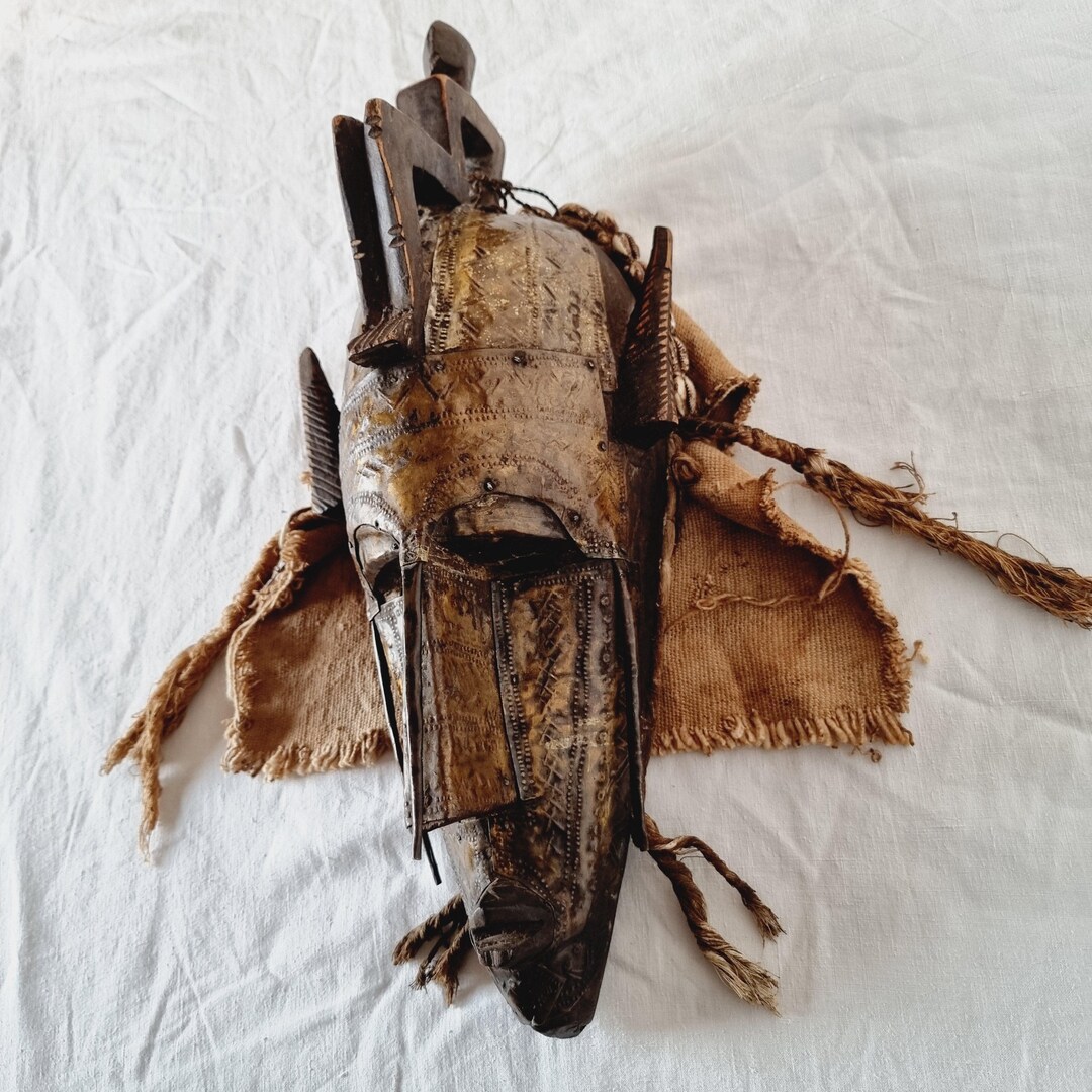 African Mask From Mali From the Ntomo Tribe of Marka Covered in ...