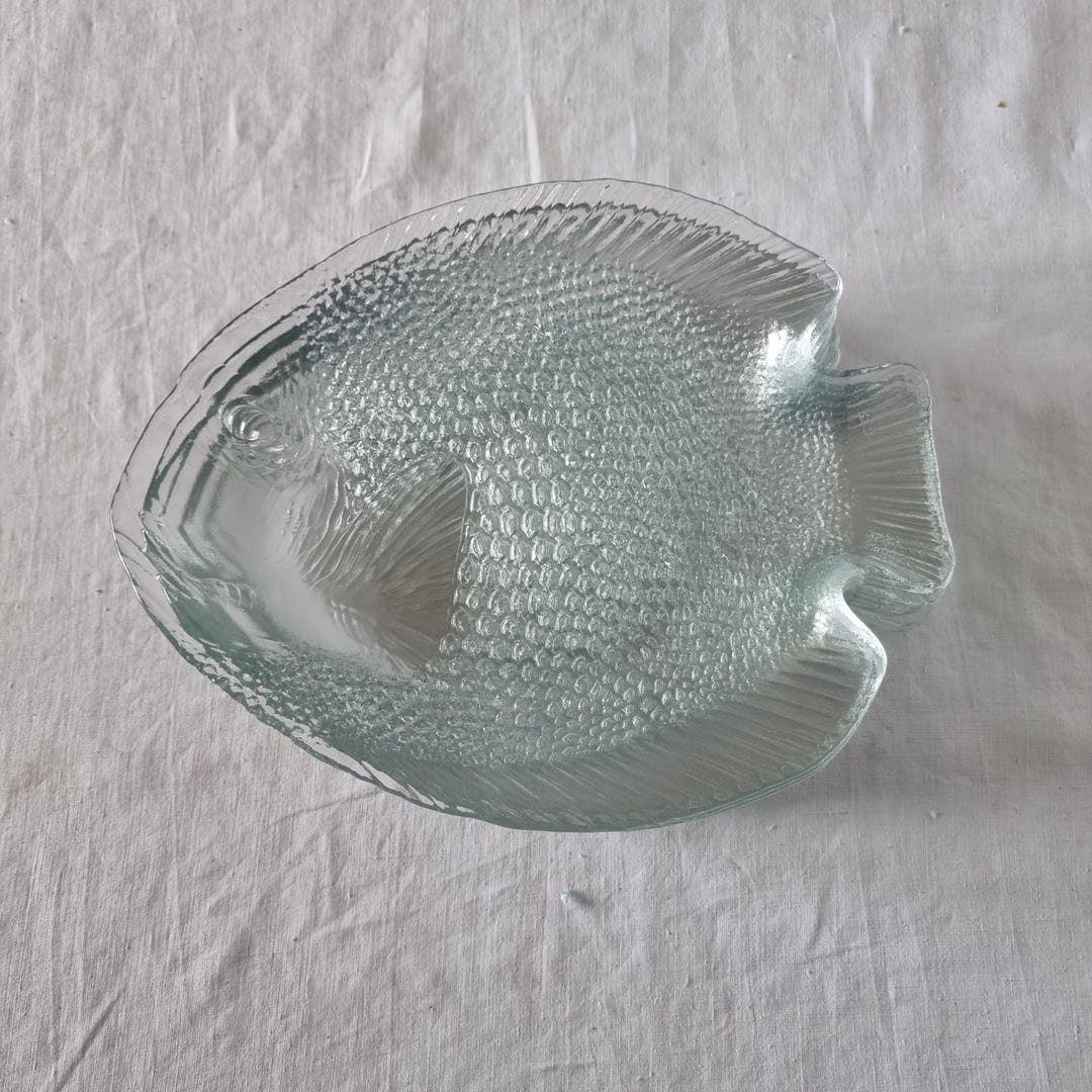 Arcoroc Fish Shaped Glass Plate - Etsy