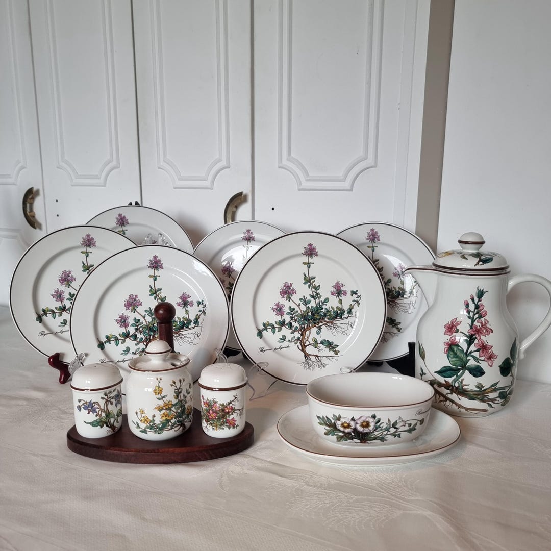 Set of Plates and Breakfast or Snack From the Famous "botany" Series by ...
