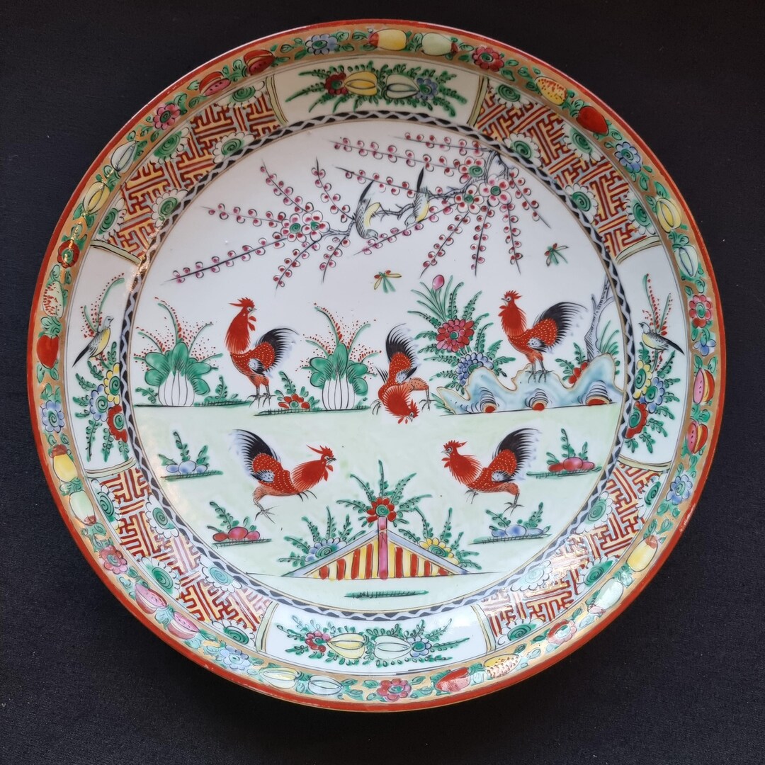 Large Deep Plate Bowl Macau Porcelain (1971) Authentic Vintage Hand ...