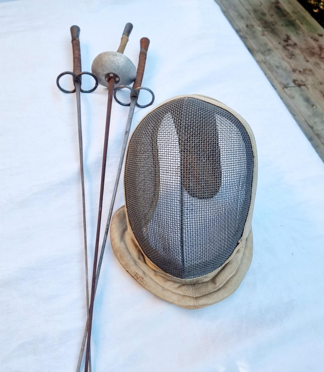 Vintage French Fencing Mask and 3 Swords (sabre, Saber or Foil) by L ...