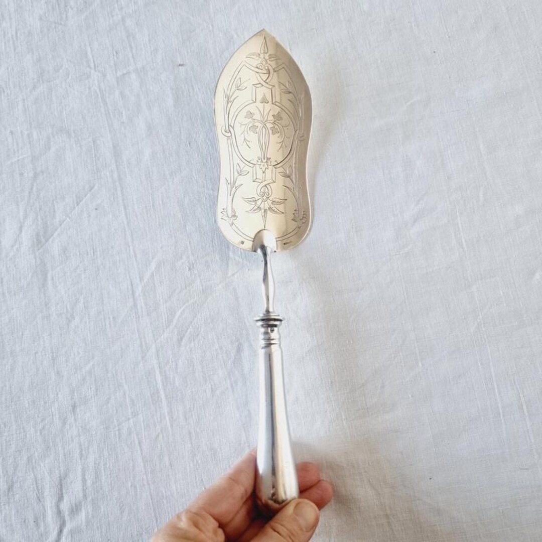 Christofle Engraved Silver Fish Serving Spoon - Etsy