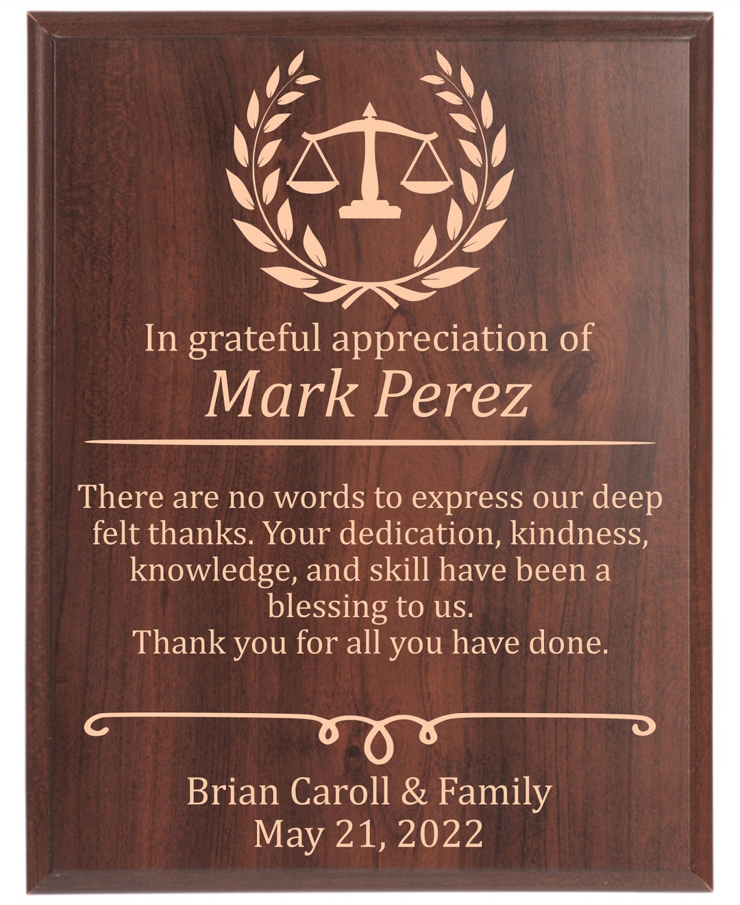 Attorney Thank You Plaque - Etsy