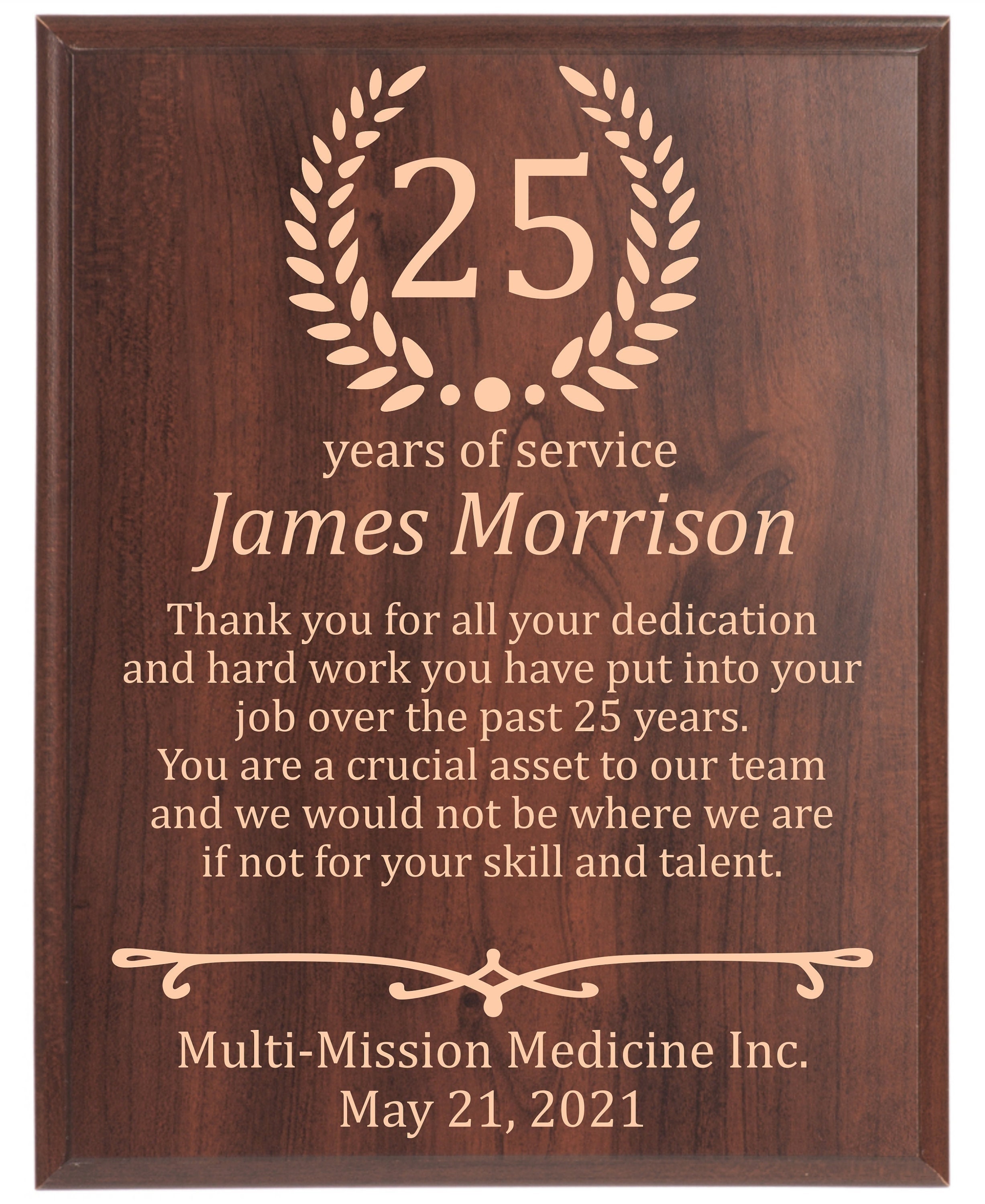 Work Anniversary Plaque - Etsy