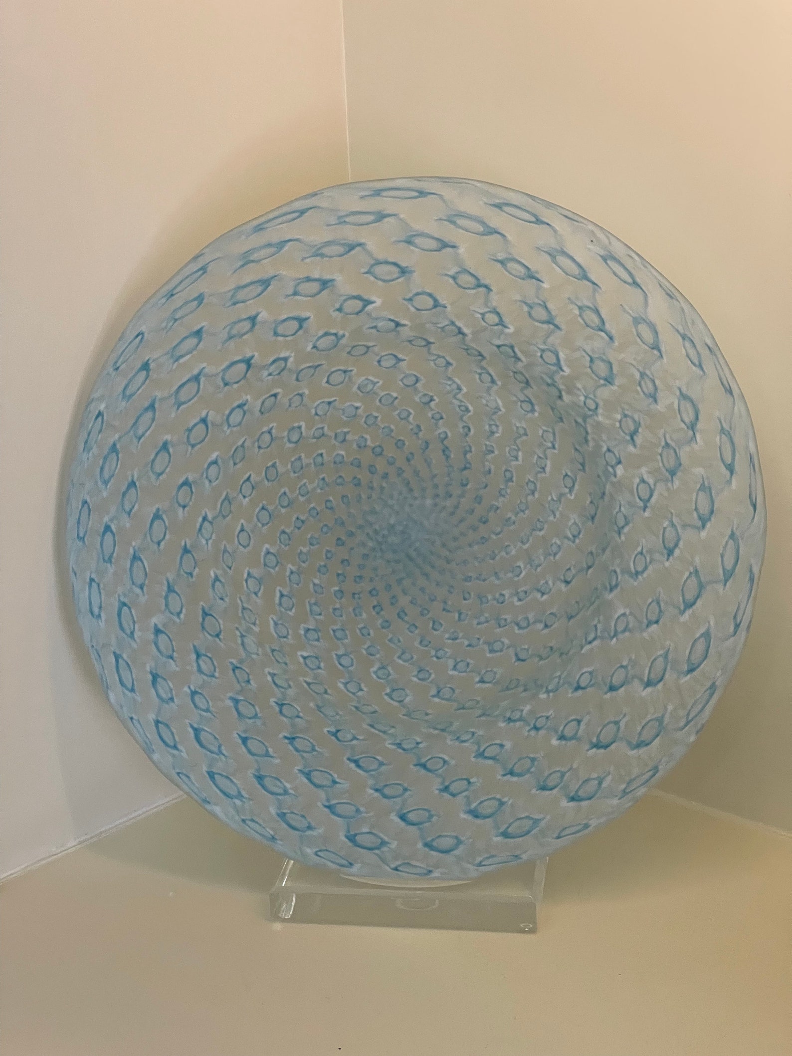 Young & Constantin Attributed Blue and Frosted Large Glass Plate - Etsy