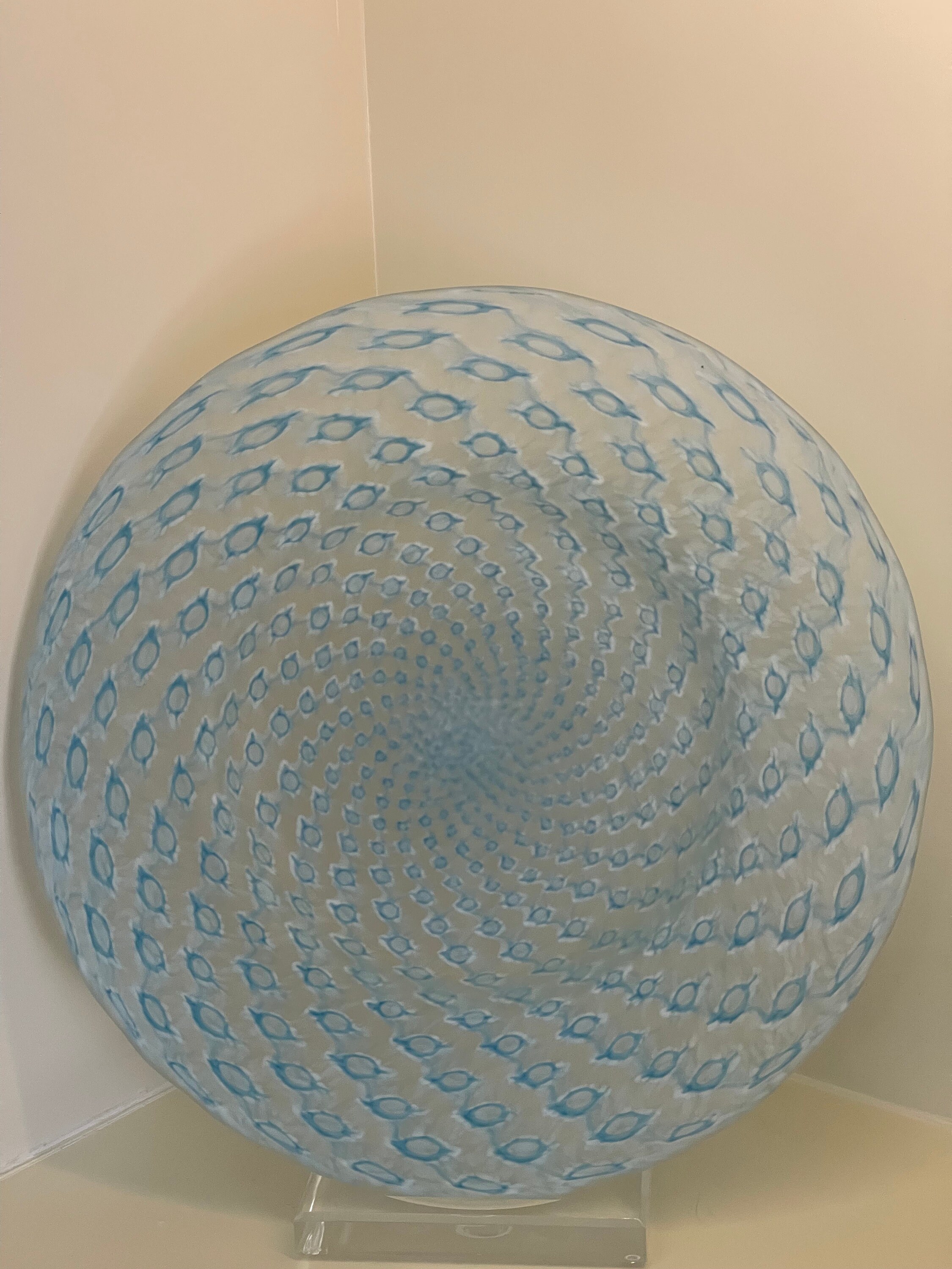 Young & Constantin Attributed Blue and Frosted Large Glass Plate - Etsy