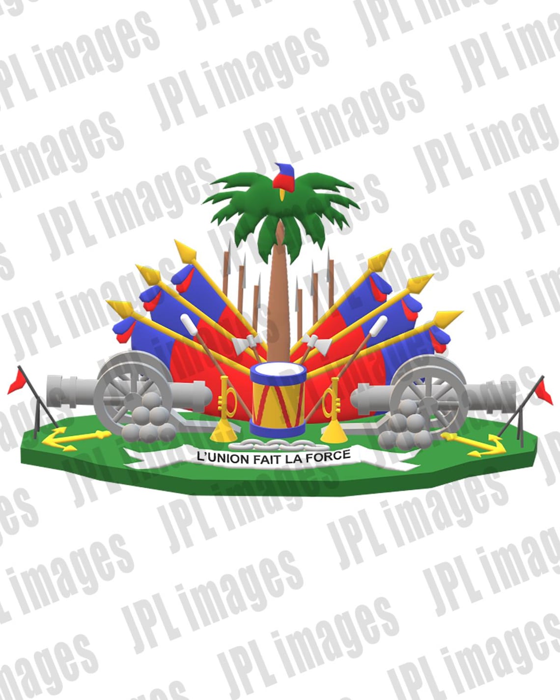 Haiti Haitian Flag Coat of Arms 2D Art Logo PNG File - Etsy