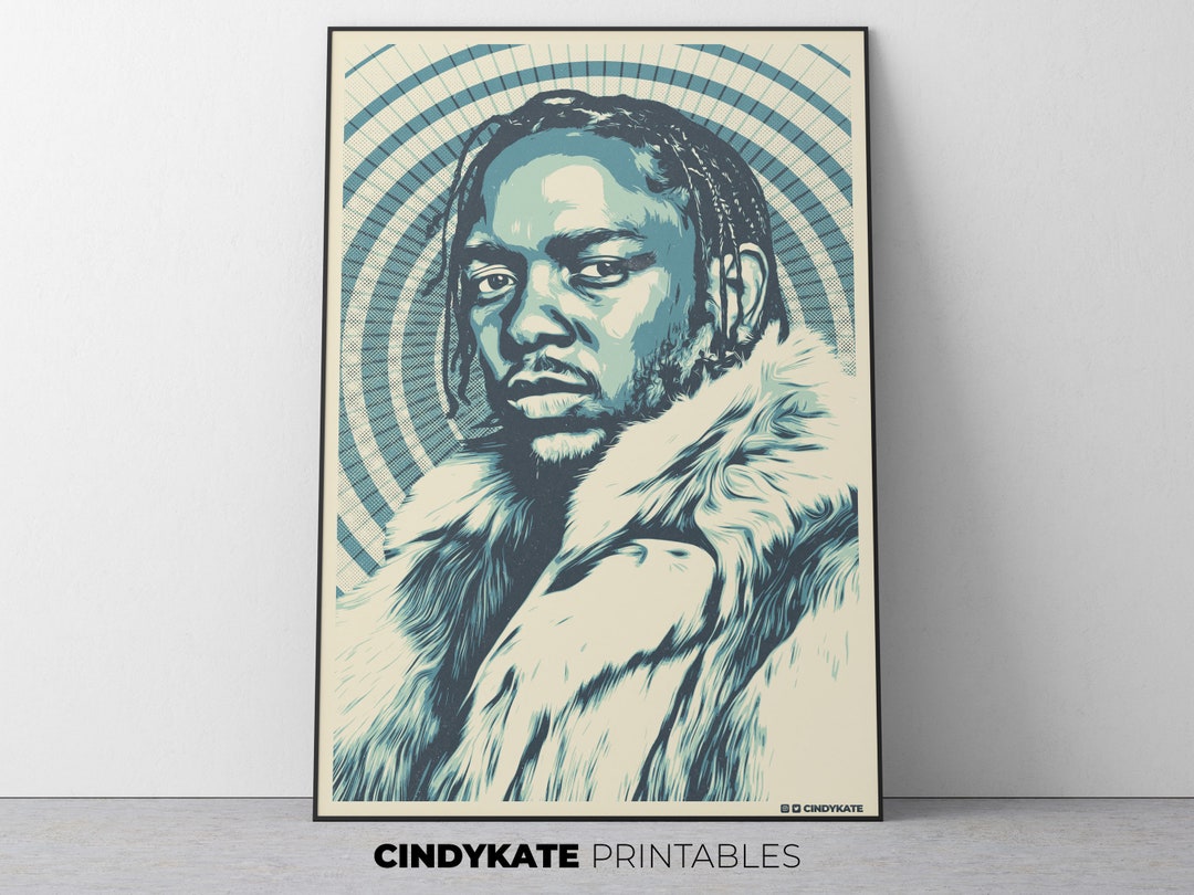 Kendrick Lamar Blue Portrait Obey Style Poster Shepard - Etsy