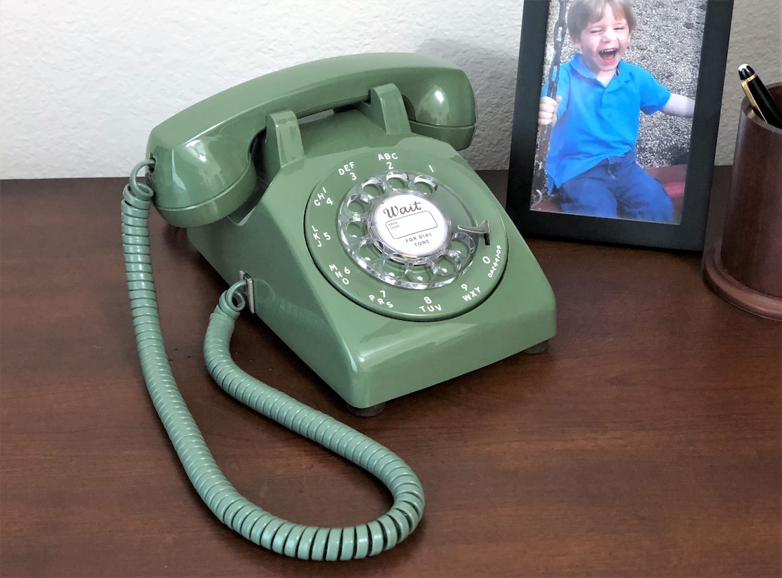 Working Vintage Model 500 Rotary pulse Dial Green Desk Phone - Etsy