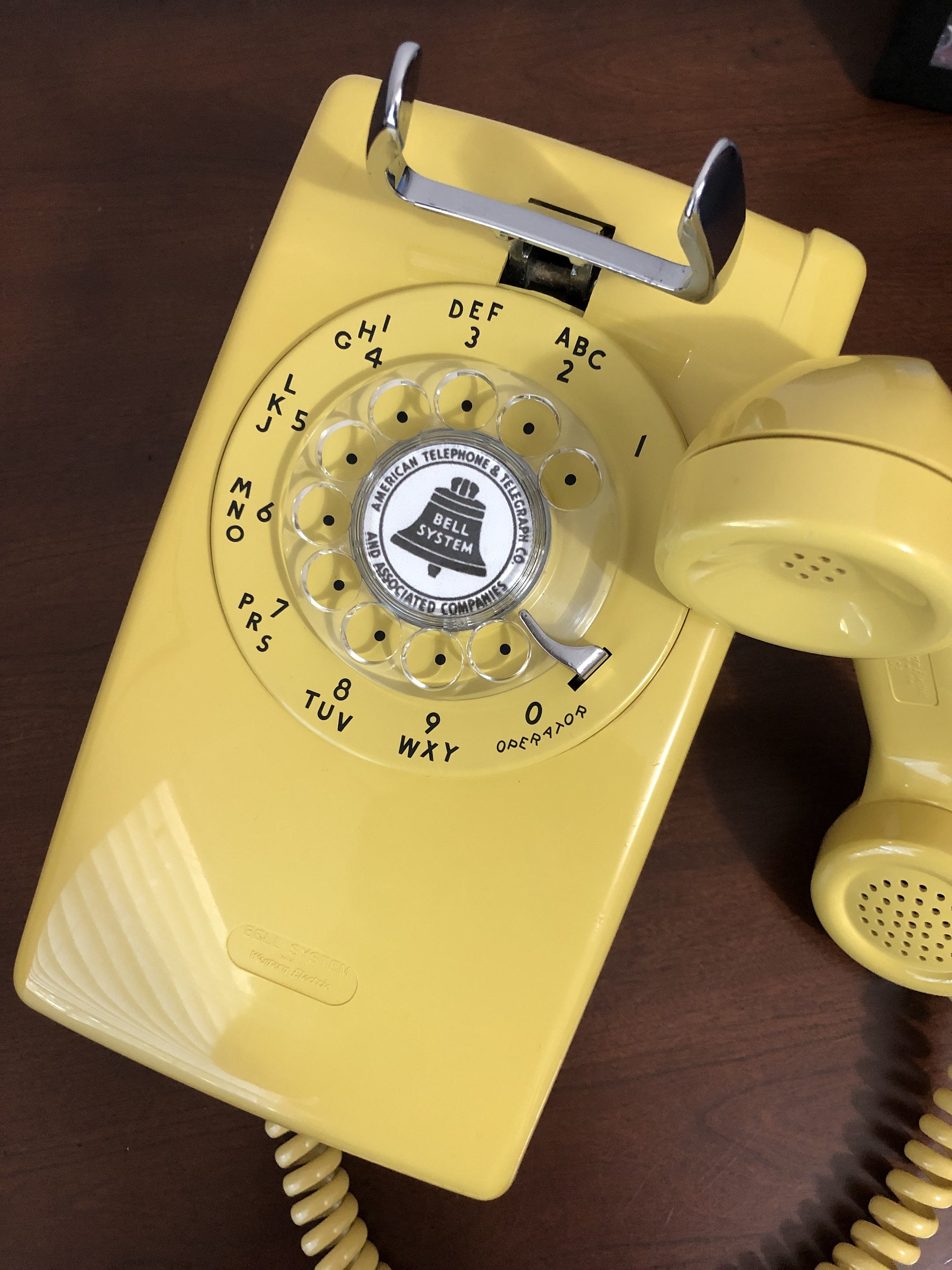 Working Restored Western Electric Model 554 Yellow Rotary pulse Dial ...