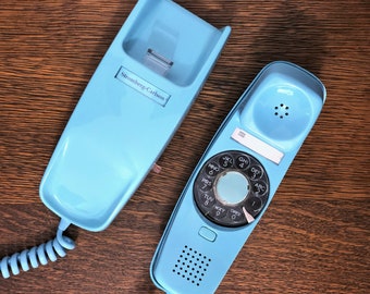 Working Vintage Blue Rotary Phone Western Electric Mid Century ...