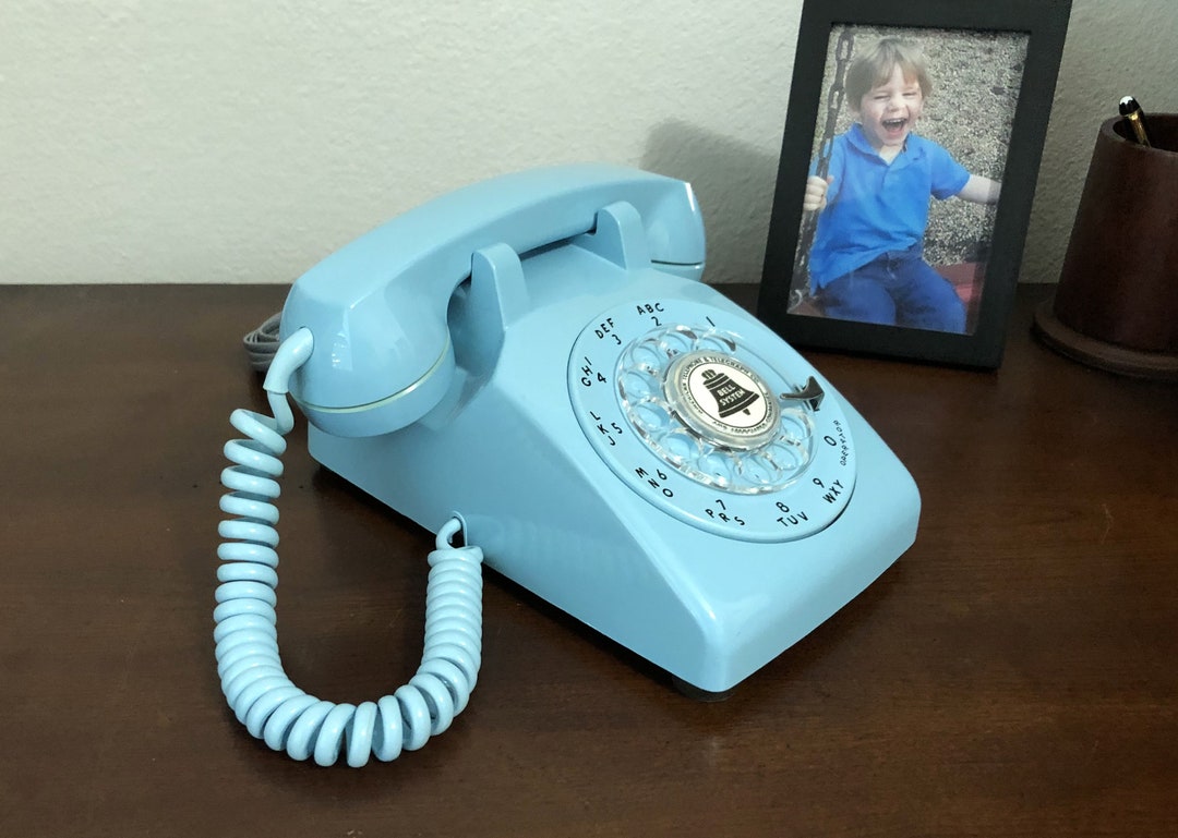 Working Restored Western Electric Model 500 Aqua-blue Rotary pulse Dial ...