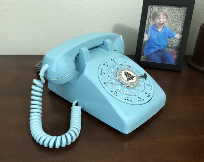 Working Restored Western Electric Model 500 Aqua-blue Rotary (pulse ...
