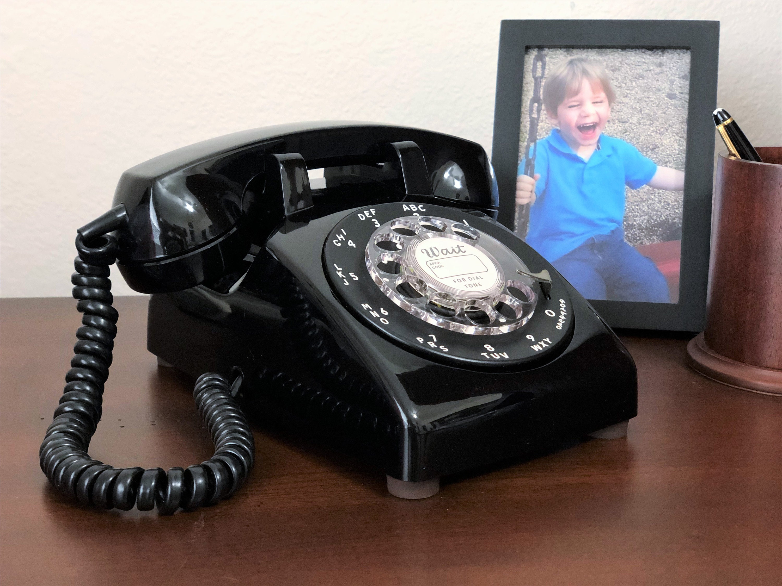 New Old Stock Classic Black Rotary Dial Desk Phone - Etsy