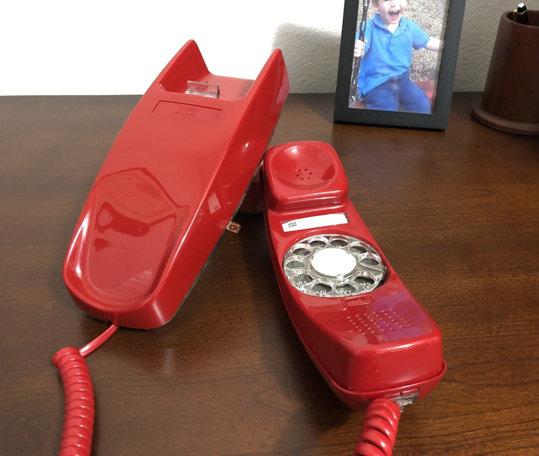 Working Restored Cherry Red ITT Trendline Rotary Dial Wall Phone - Etsy