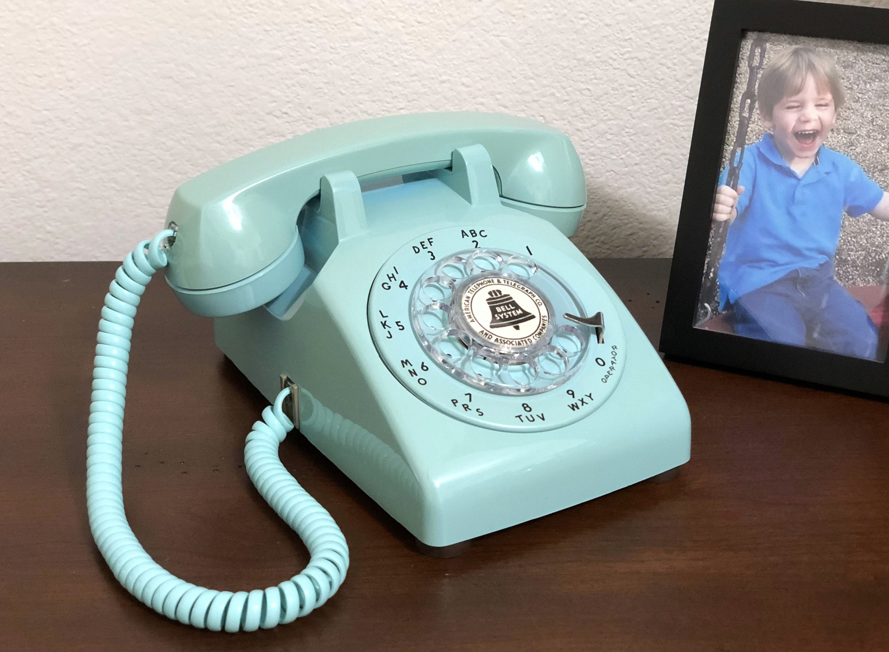 Working Restored Western Electric Model 500 Blue Rotary pulse Dial Desk ...
