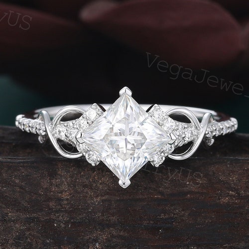 Princess Cut Moissanite Engagement Ring Arden Ring Promise - Etsy