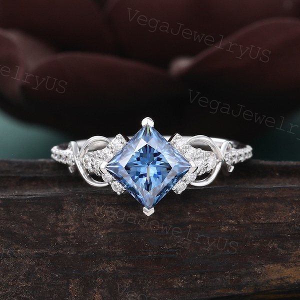 Blue Engagement Ring - Etsy