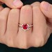 Princess Cut Ruby Engagement Ring Set Rose Gold Moissanite - Etsy