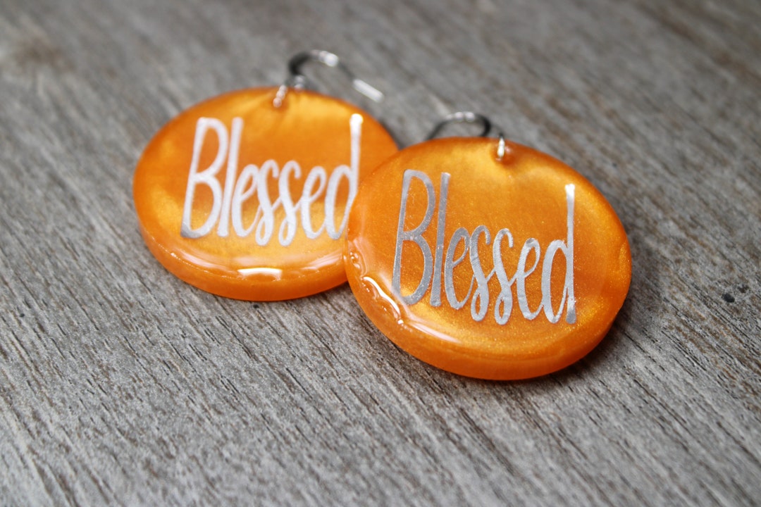 Celebrate Your Blessings With Divine Circles: Blessed Round Earrings - Etsy