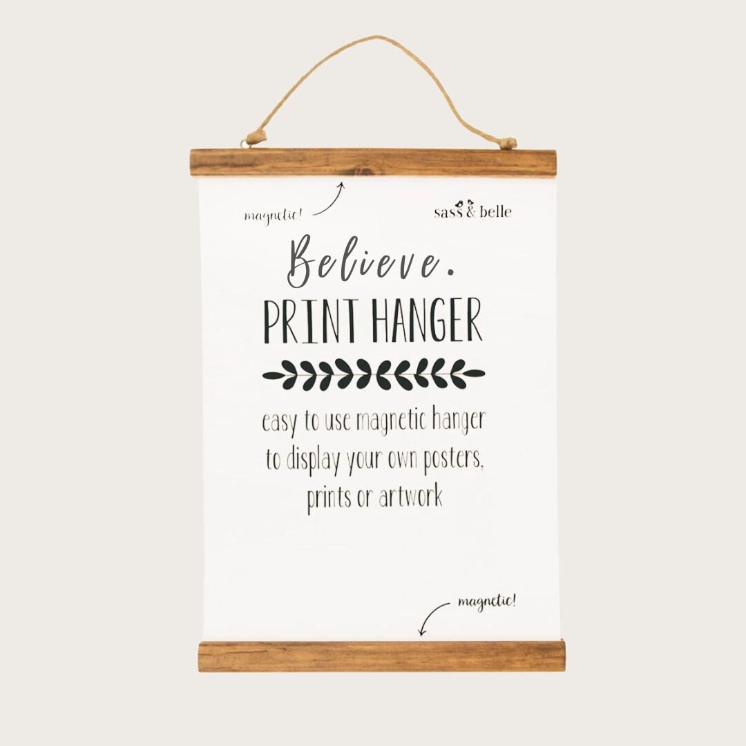 Magnetic Poster Hanger Fir Wood Small Poster Grips Wall - Etsy
