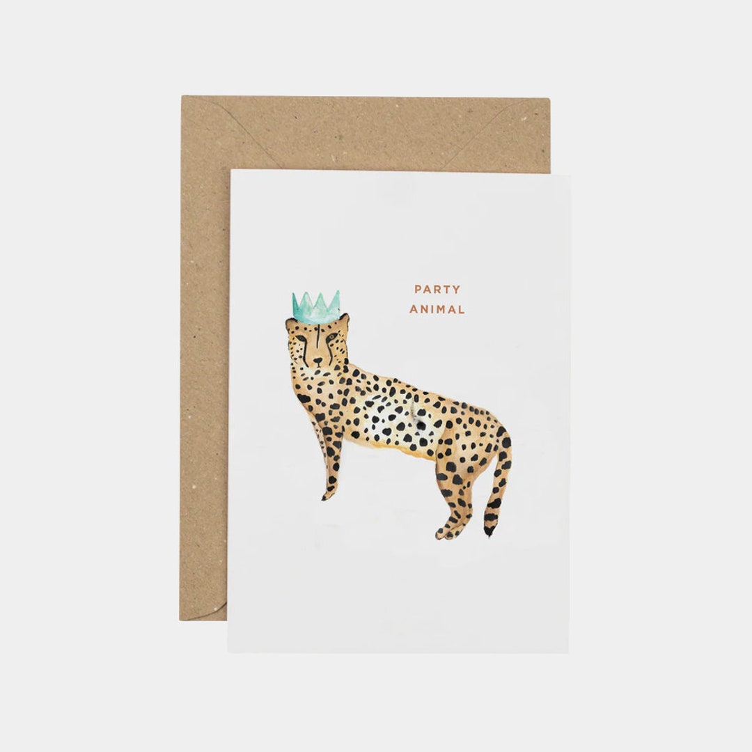 Party Animal Happy Birthday Card, Greetings Card, A6 Size, Made in ...