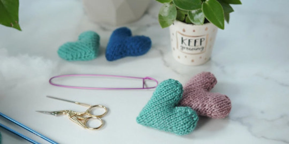 Love Heart Knitting Pattern With Video Tutorial Using Aran | Etsy