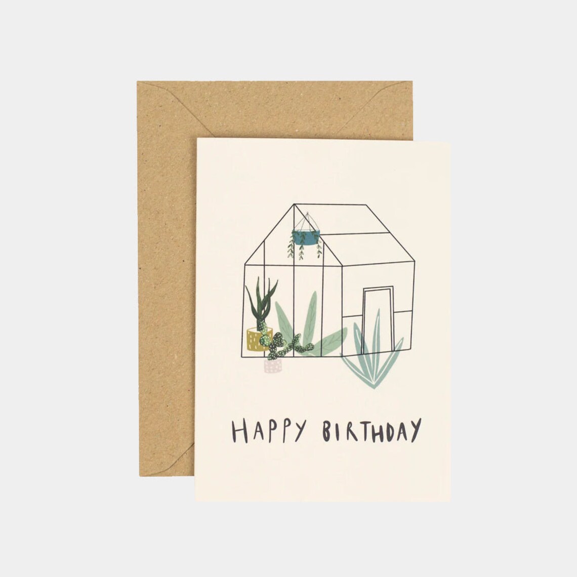 Greenhouse Happy Birthday Card Greetings Card A6 Size Made - Etsy